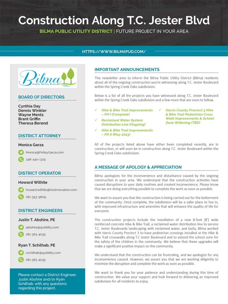 Bilma PUD – Your Public Utility District